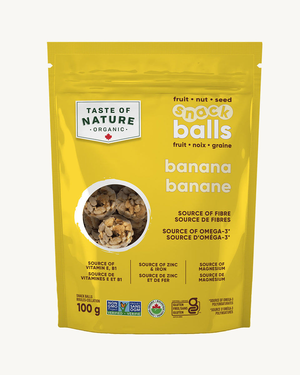Organic Banana Fruit, Nut & Seed Snack Balls – Taste of Nature