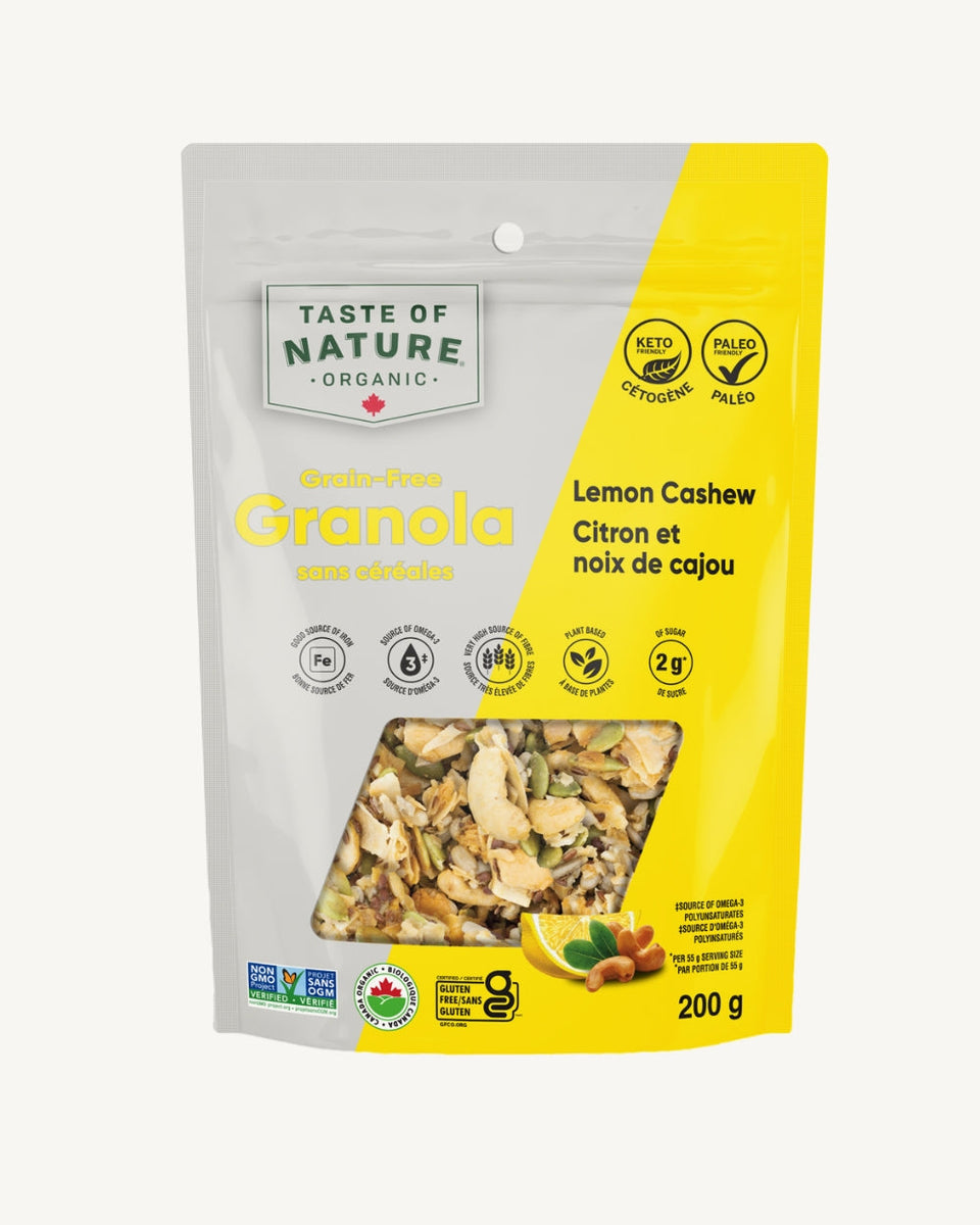 Organic Lemon Cashew Grain-Free Granola – Taste of Nature